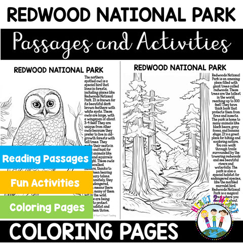 Redwoods National Park Unit With Coloring Pages Activities & Worksheet ...