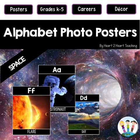 Alphabet Posters: Space-Themed (A to Z) – Heart 2 Heart Teaching