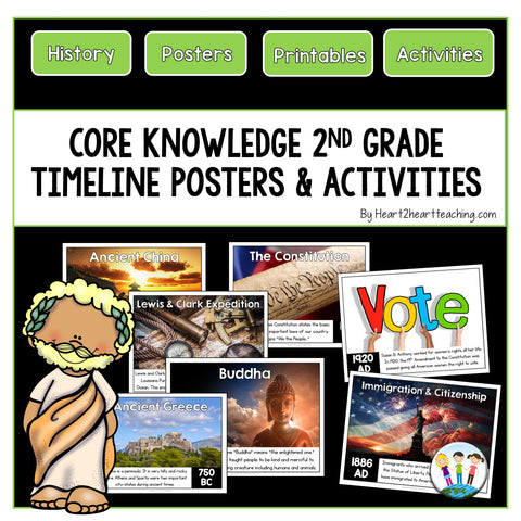 Core Knowledge 2nd Grade Social Studies Timeline Posters & Activity Pa ...