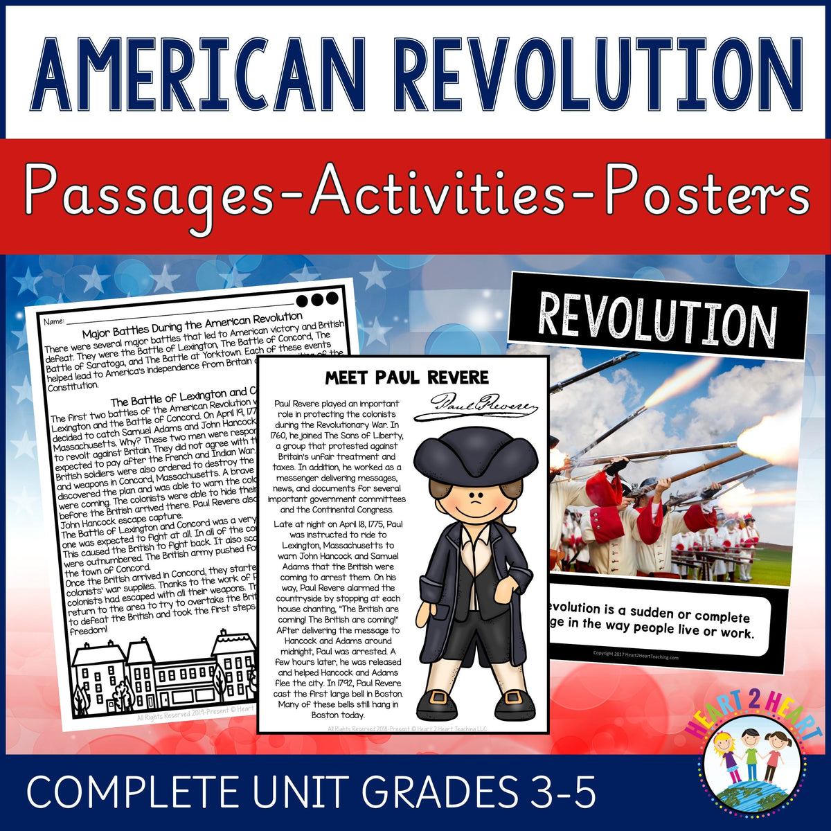 Revolutionary War Unit with Articles, Activities & more – Heart 2 Heart ...