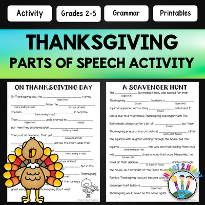 Thanksgiving Parts of Speech & Grammar Review Activities – Heart 2 ...