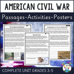 American Civil War Complete Unit with Abraham Lincoln, Harriet Tubman ...