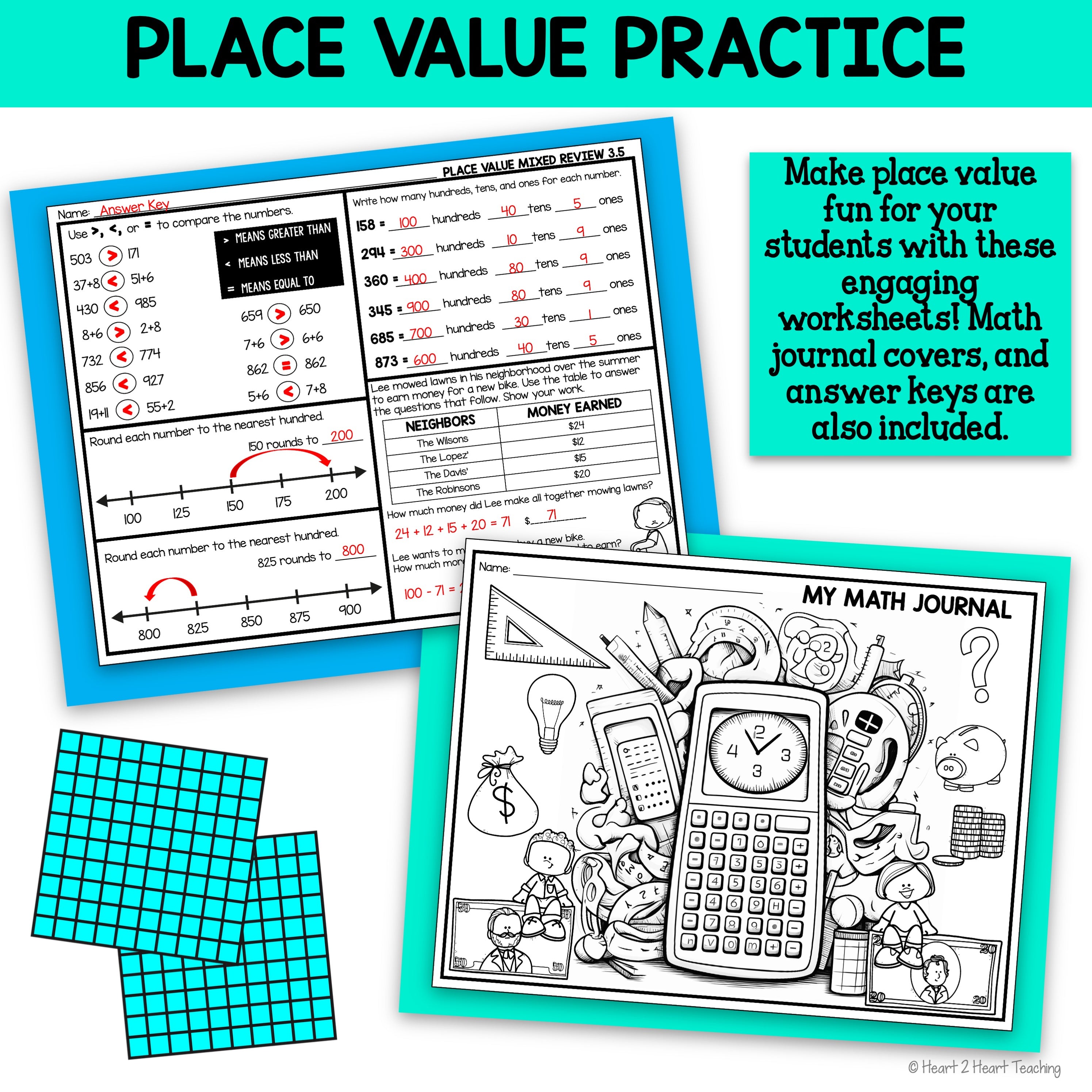 Grade 2 Place Value Activities Math Worksheets Reviews CCSS 2.NBT.A.2 ...