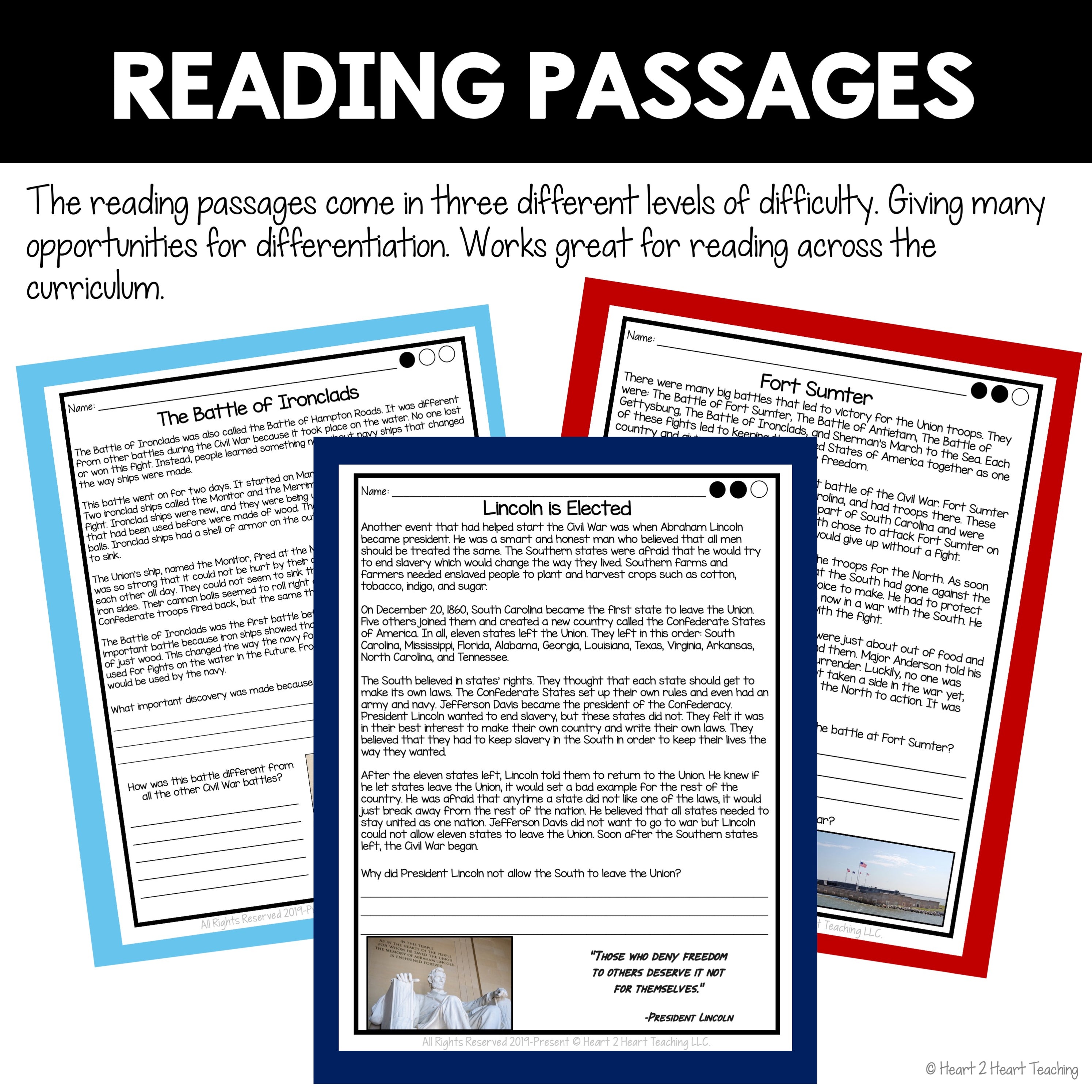 American Civil War Complete Unit with Abraham Lincoln, Harriet Tubman ...