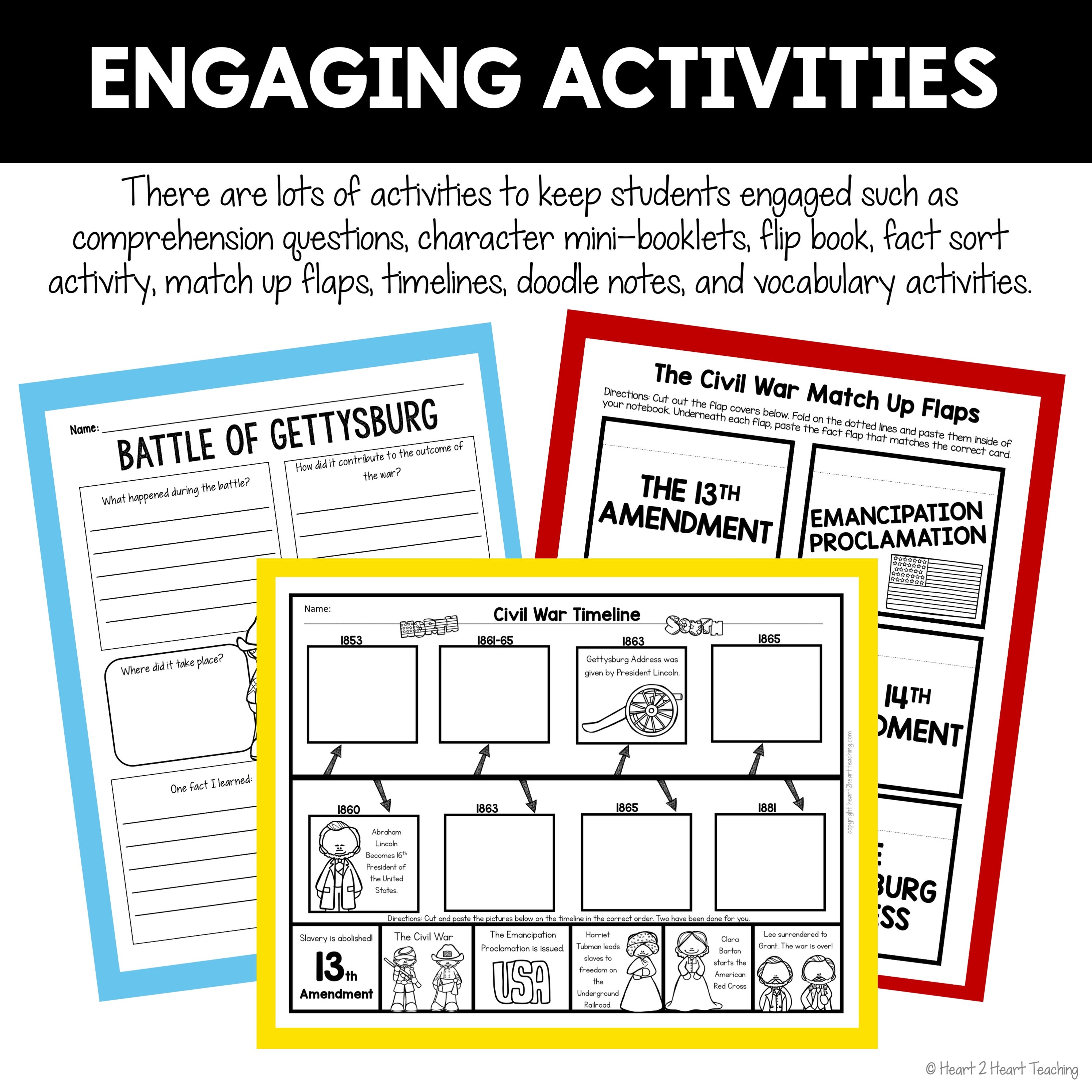 American Civil War Complete Unit with Abraham Lincoln, Harriet Tubman ...