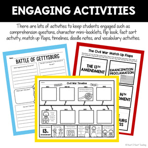 American Civil War Complete Unit with Abraham Lincoln, Harriet Tubman ...