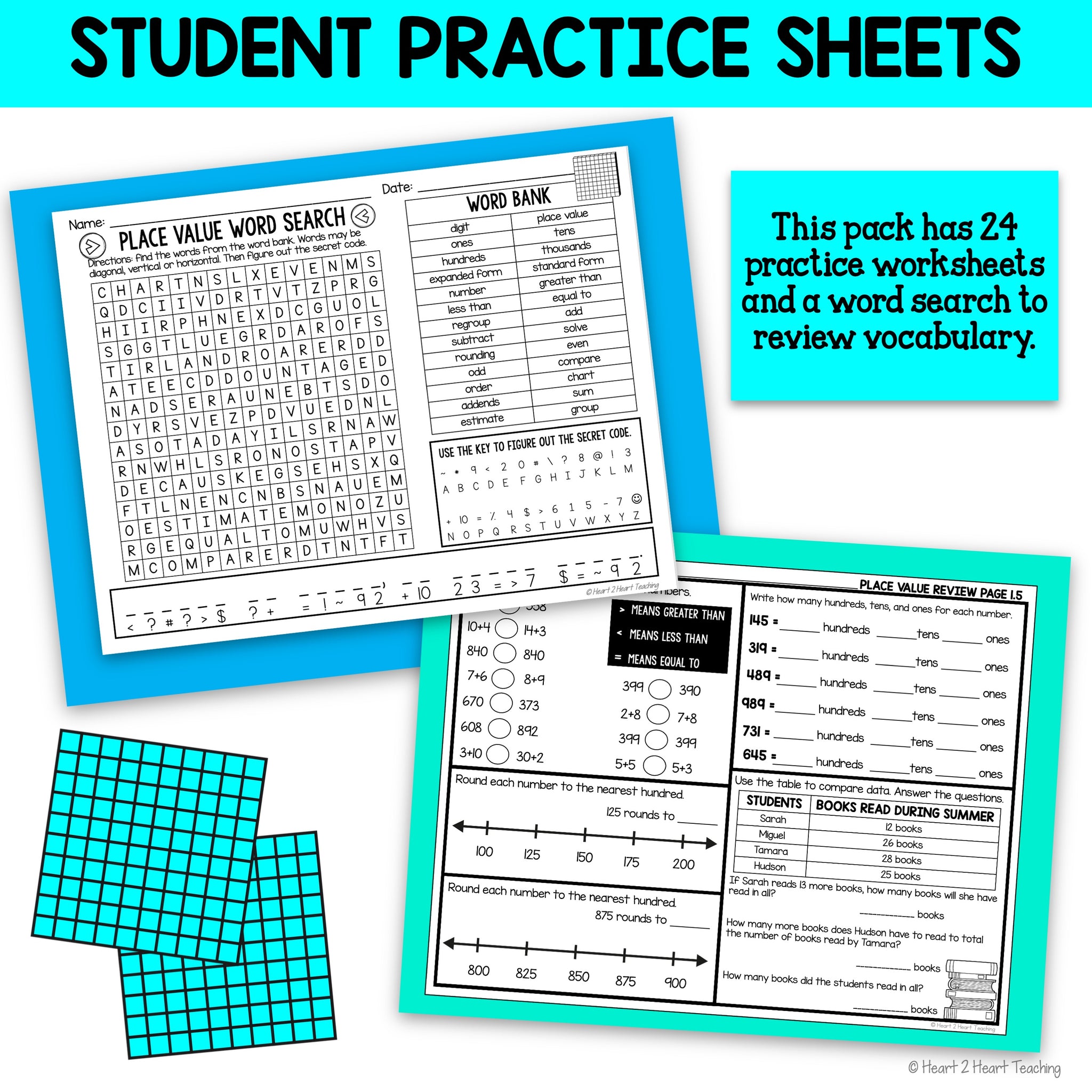 Grade 2 Place Value Activities Math Worksheets Reviews CCSS 2.NBT.A.2 ...