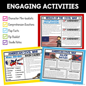 American Civil War Complete Unit with Abraham Lincoln, Harriet Tubman ...