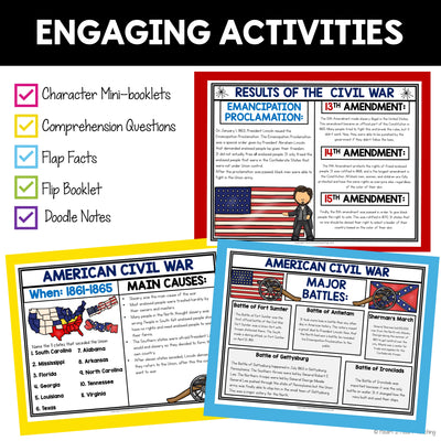 American Civil War Complete Unit with Abraham Lincoln, Harriet Tubman ...