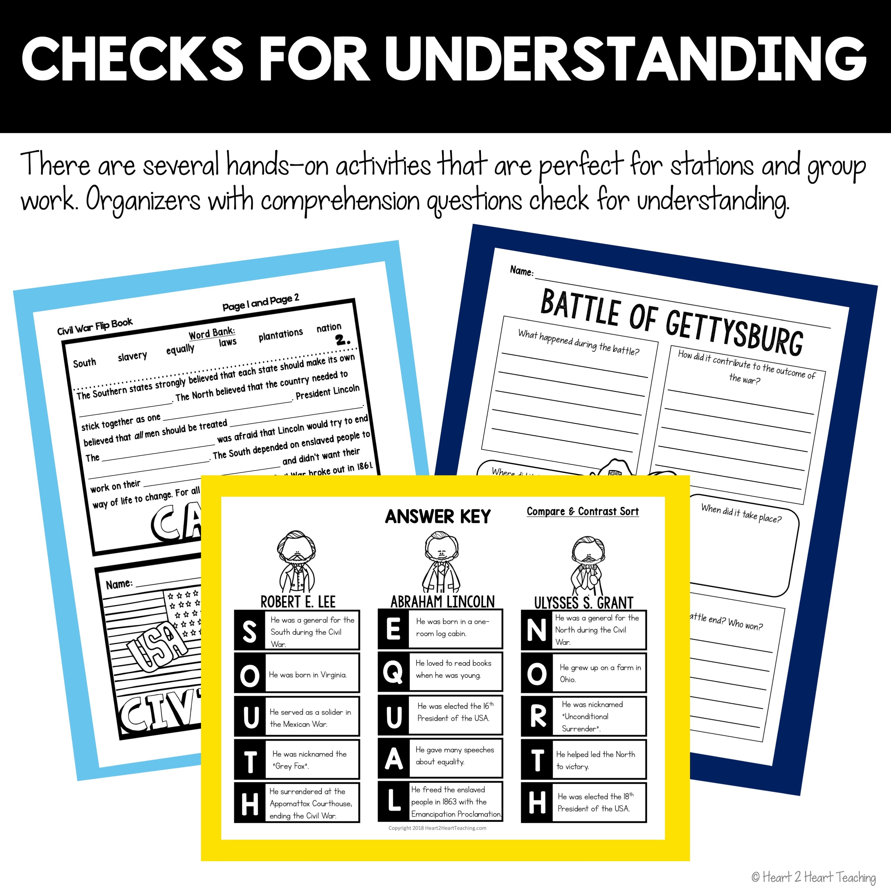 American Civil War Complete Unit with Abraham Lincoln, Harriet Tubman ...