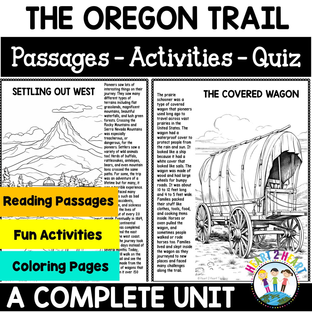 Let's Explore the Oregon Trail Activity Pack – Heart 2 Heart Teaching