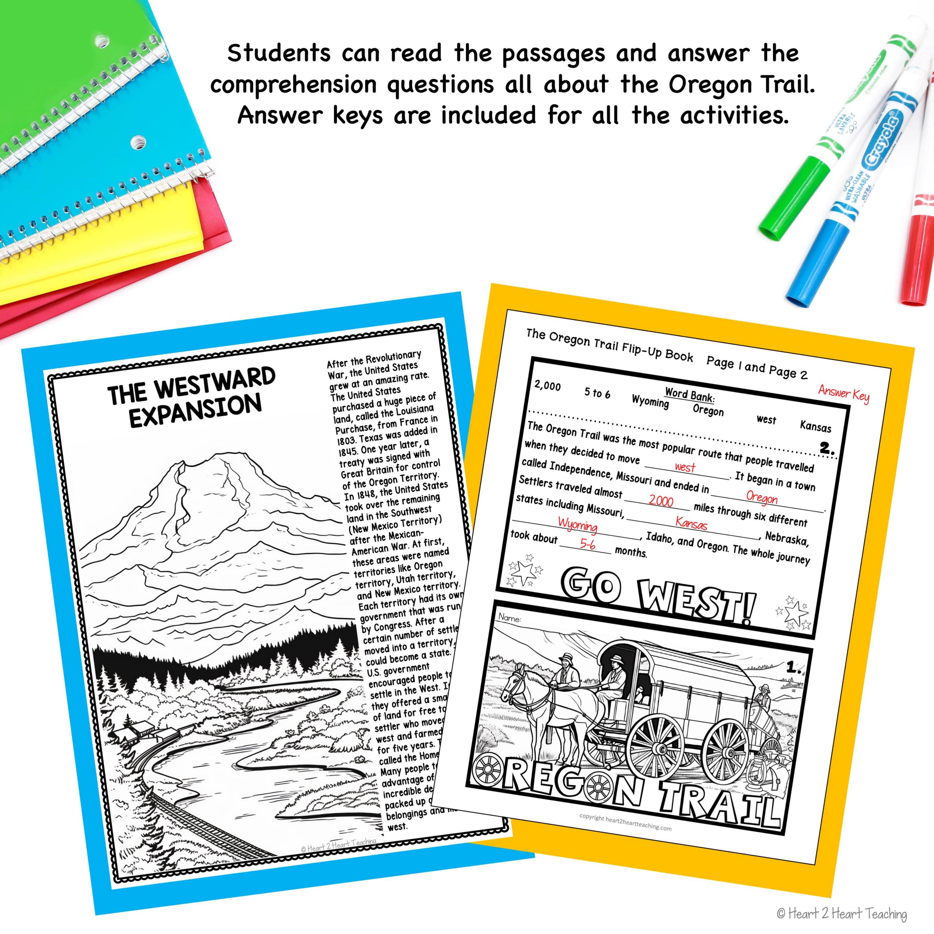 Let's Explore the Oregon Trail Activity Pack – Heart 2 Heart Teaching