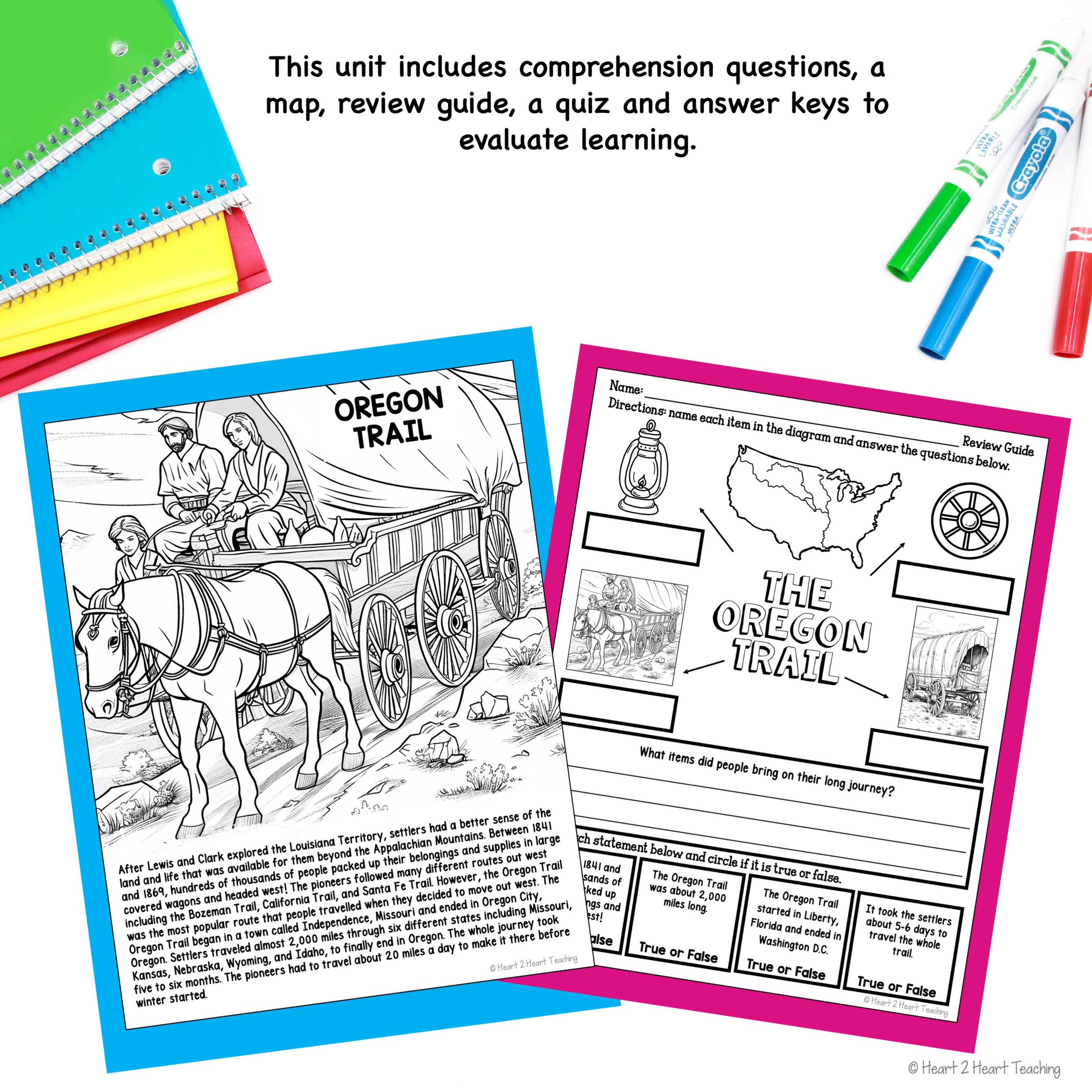 Let's Explore the Oregon Trail Activity Pack – Heart 2 Heart Teaching