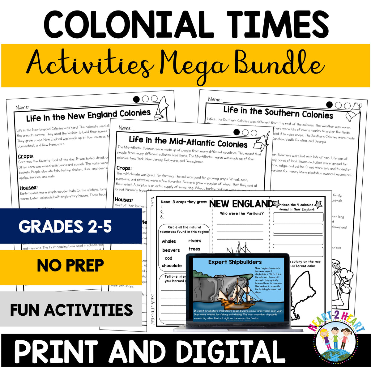 13 Colonies Activities Bundle Complete Unit With Maps, Worksheets, Uni ...