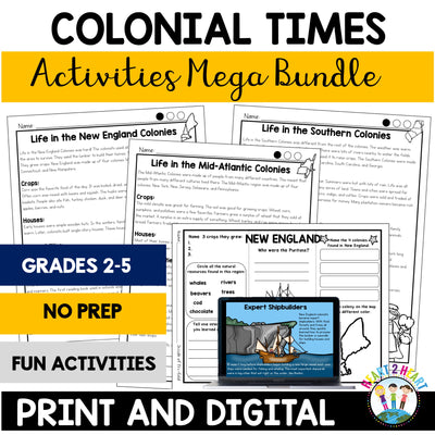 13 Colonies Activities Bundle Complete Unit With Maps, Worksheets, Uni ...