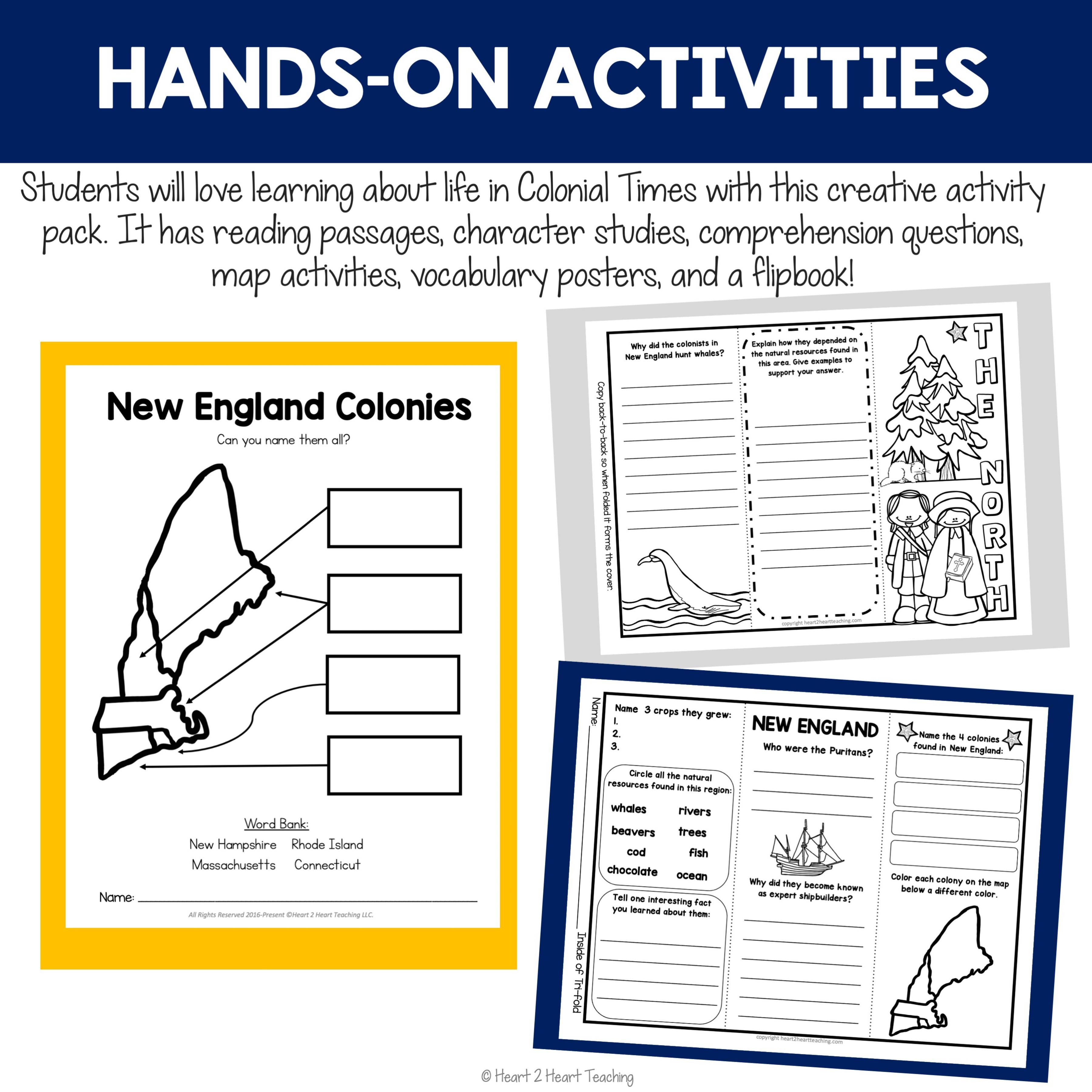 13 Colonies Activities Bundle Complete Unit With Maps, Worksheets, Uni ...
