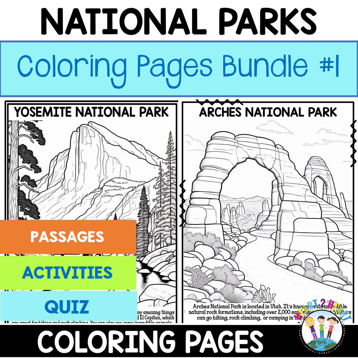 National Parks Bundle with Acadia, Arches, Great Smokey Mountains, Yel ...
