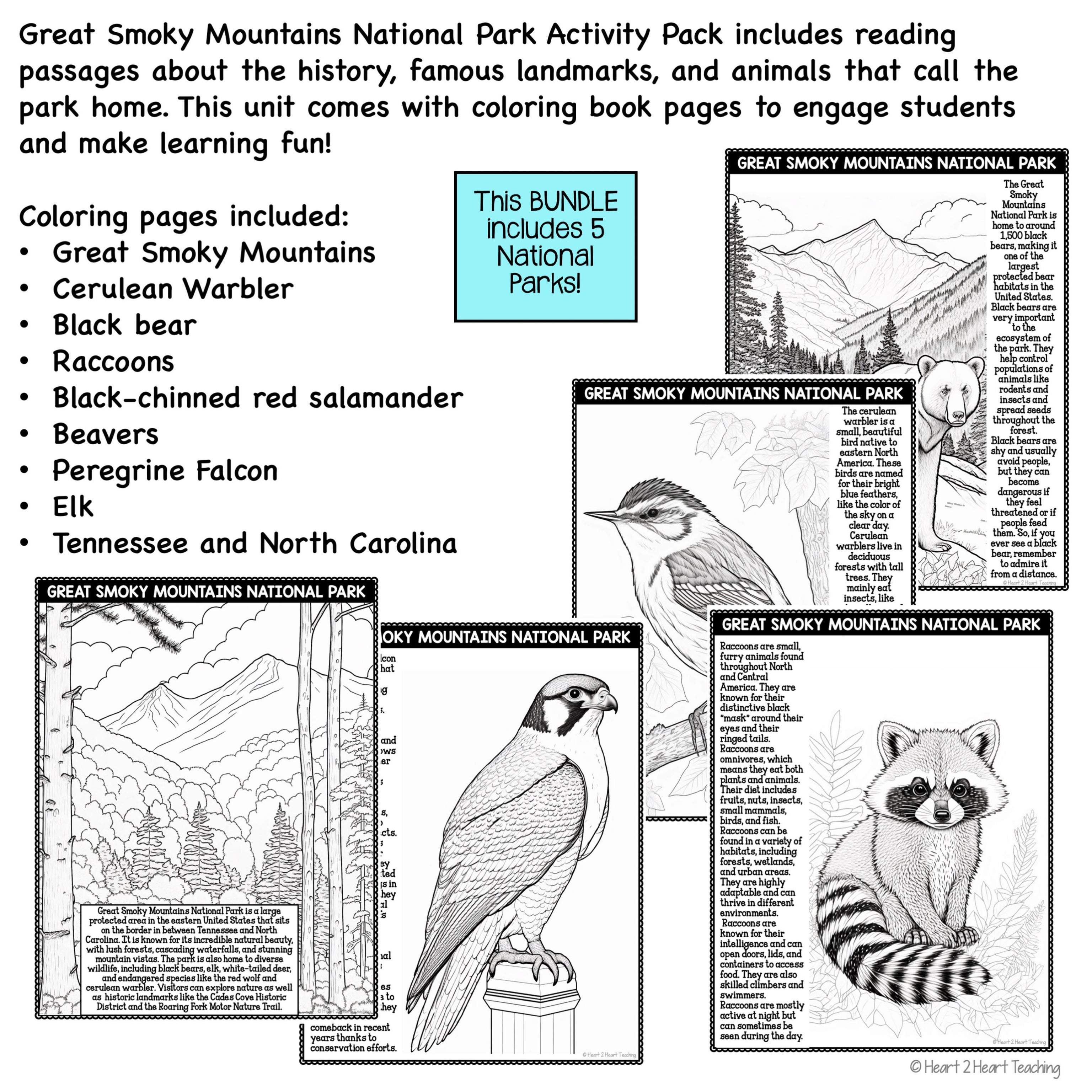 National Parks Bundle with Acadia, Arches, Great Smokey Mountains, Yel ...