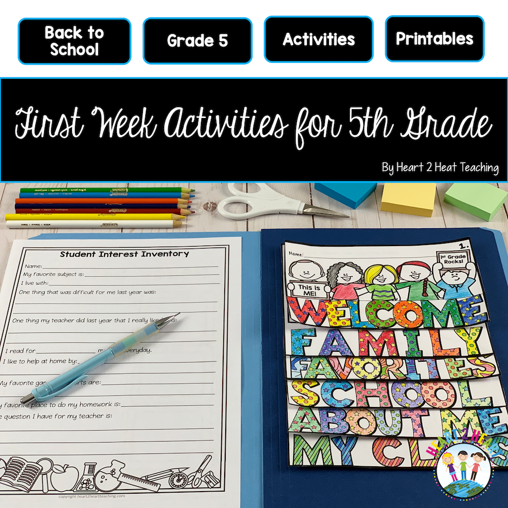 First Week of School Activities for 5th Grade – Heart 2 Heart Teaching