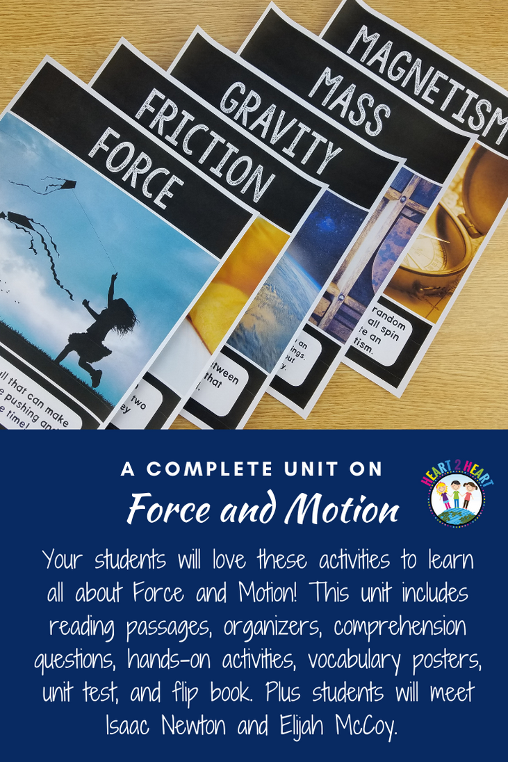 Force and Motion Activity Pack with Issac Newton & Elijah McCoy – Heart ...