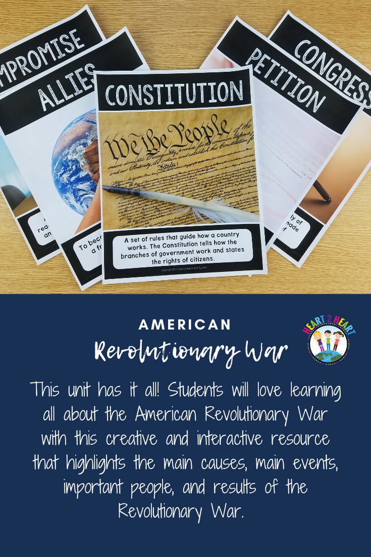 Revolutionary War Unit with Articles, Activities & more – Heart 2 Heart ...