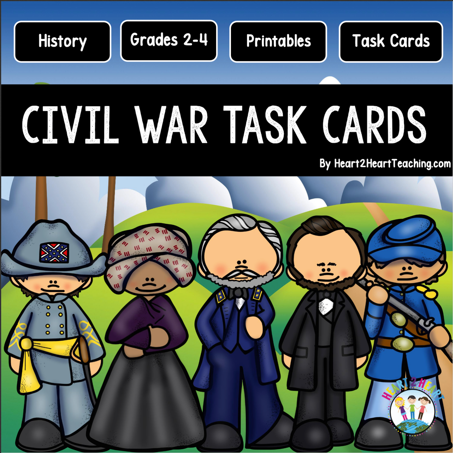 American Civil War Task Cards and Vocabulary Cards – Heart 2 Heart Teaching
