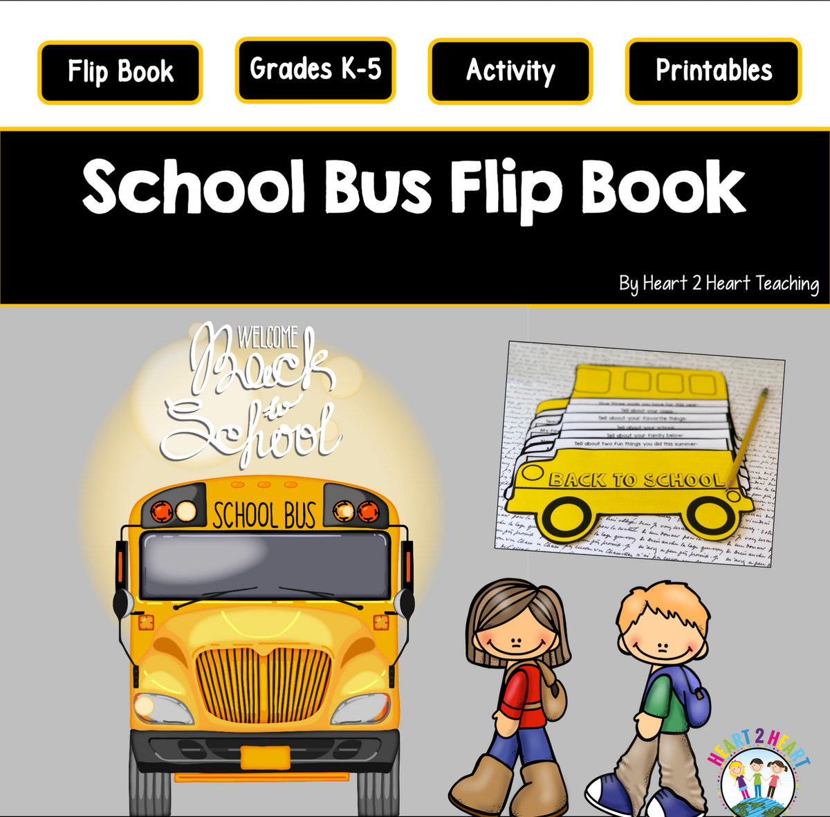 Back to School Activities: Create a School Bus Flip Book – Heart 2 ...