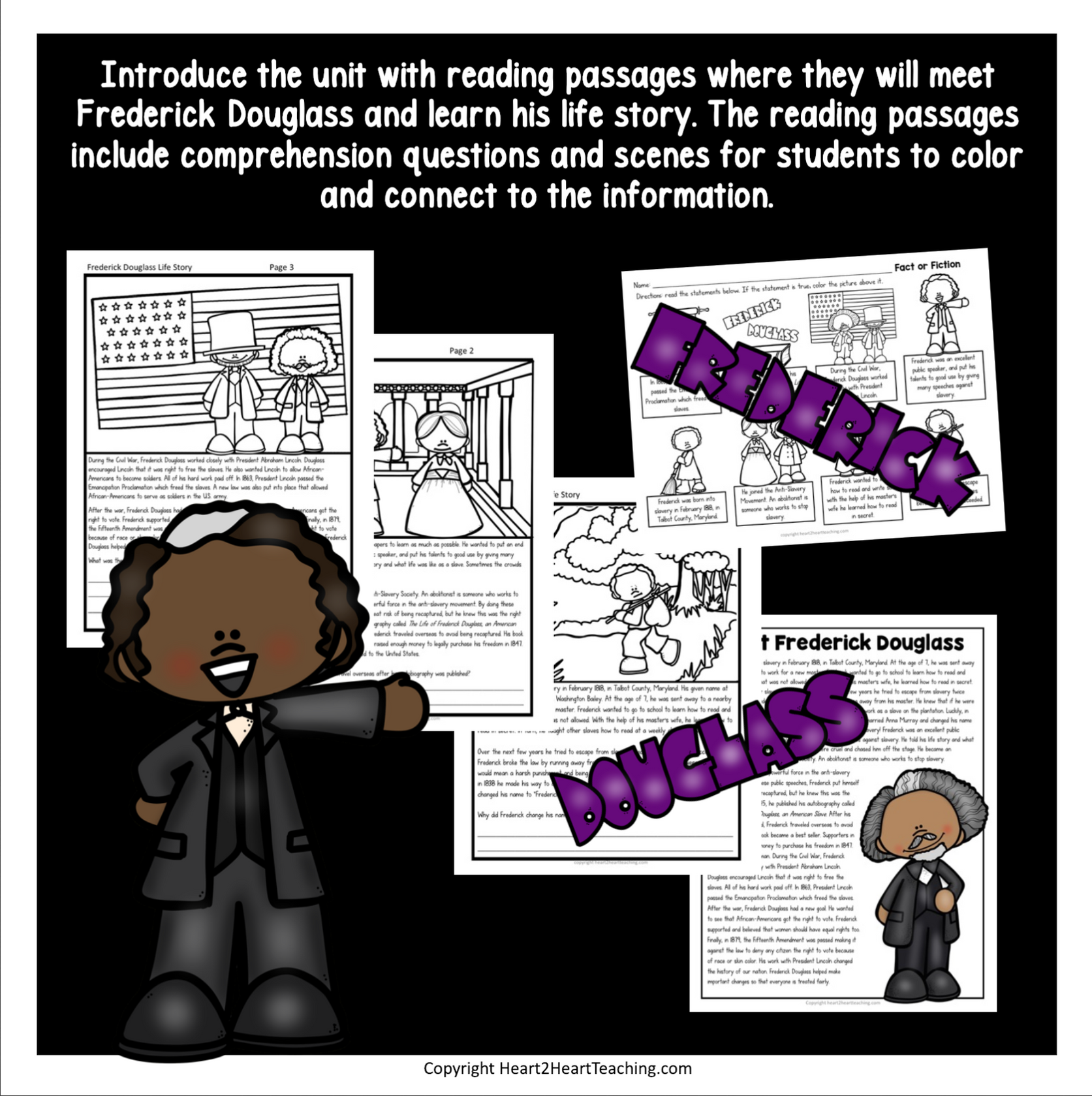 The Life Story of Frederick Douglass Activity Pack – Heart 2 Heart Teaching