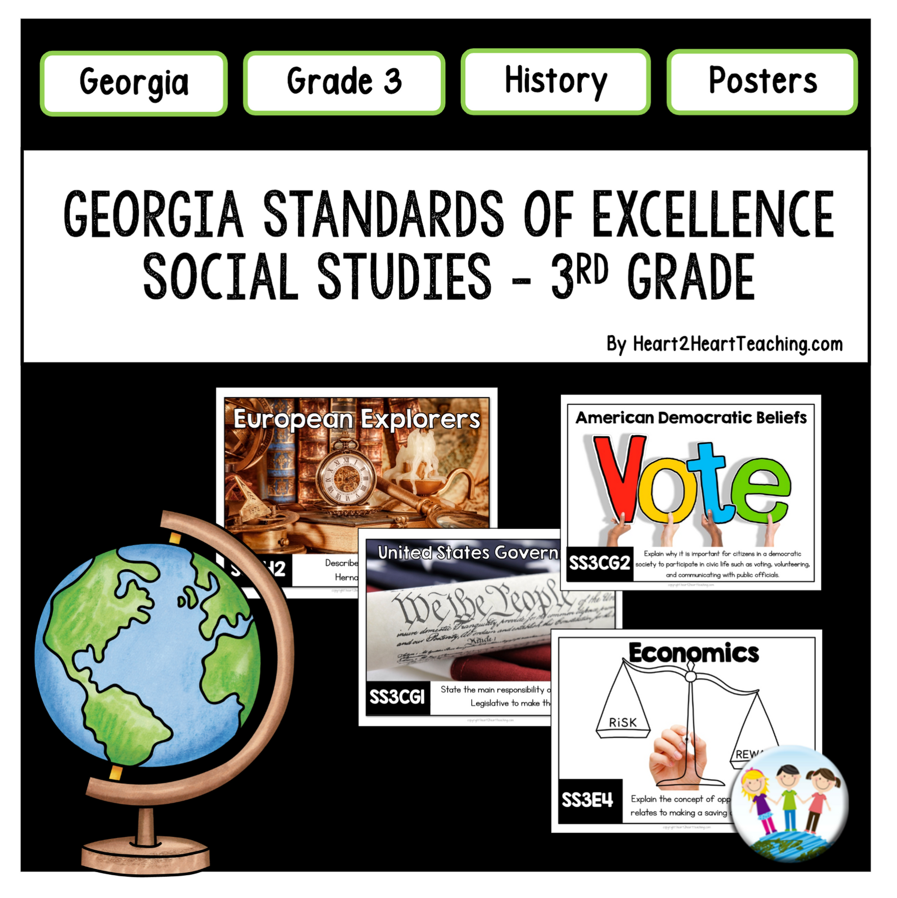 Georgia Standards of Excellence 3rd Grade Social Studies Posters ...