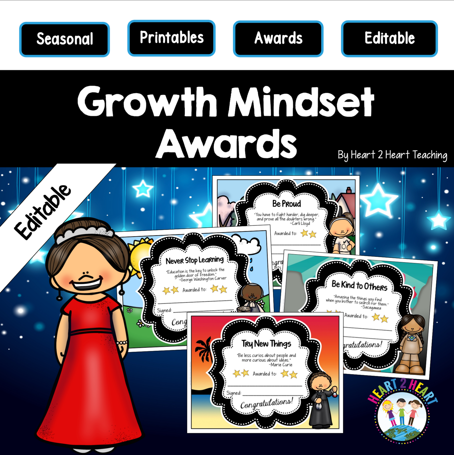 Growth Mindset End of the Year Class Awards – Heart 2 Heart Teaching