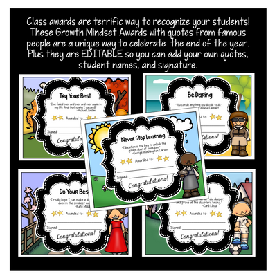 Growth Mindset End of the Year Class Awards – Heart 2 Heart Teaching
