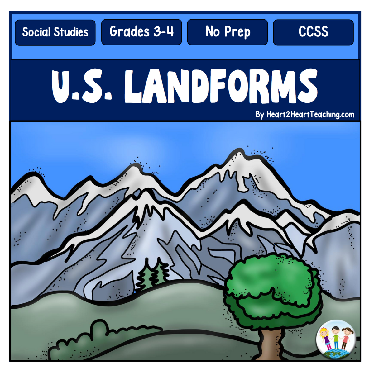 U.S. Landforms with 8 Major Landforms Highlighted – Heart 2 Heart Teaching