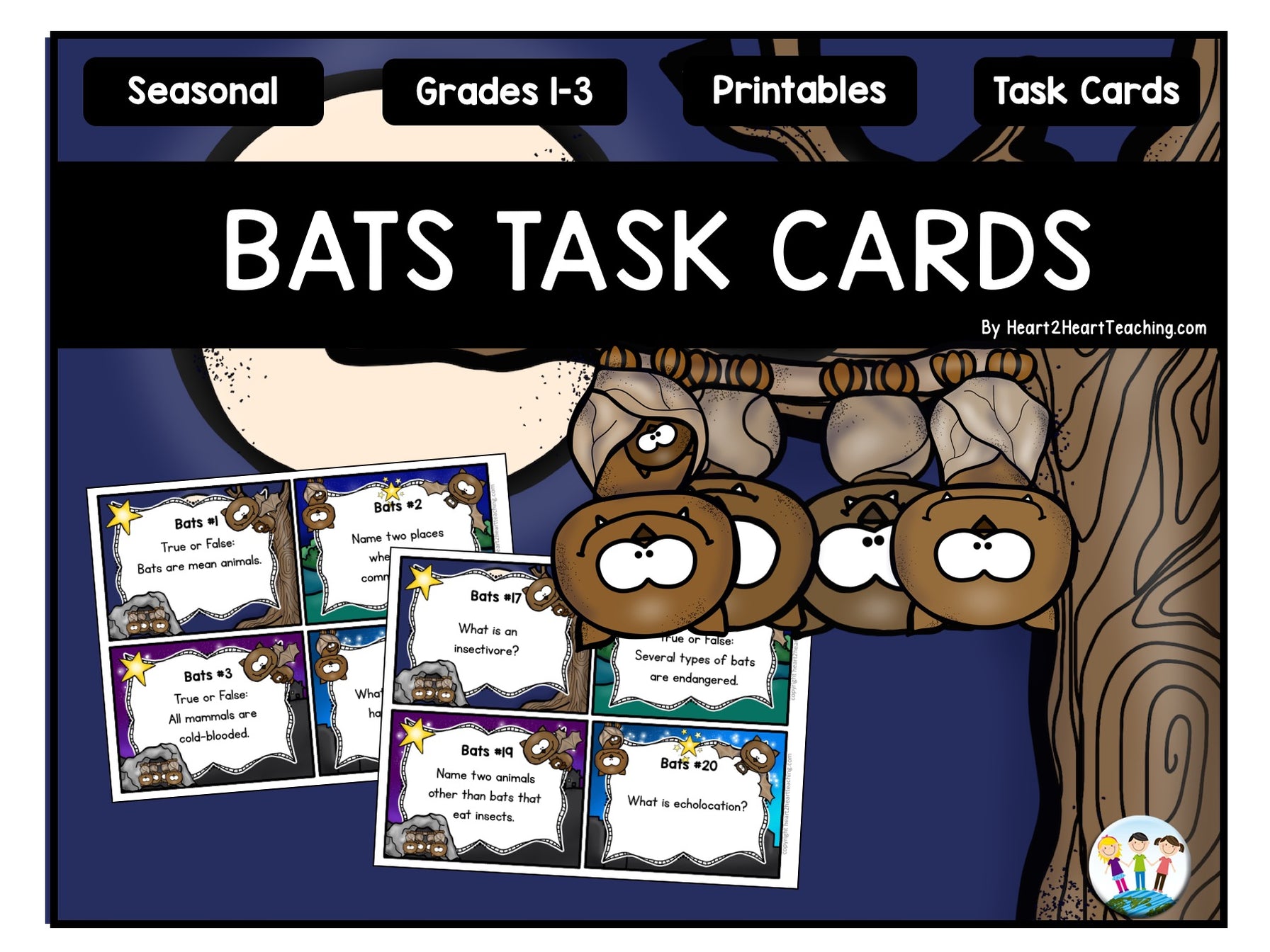 All About Bats Task Cards – Heart 2 Heart Teaching