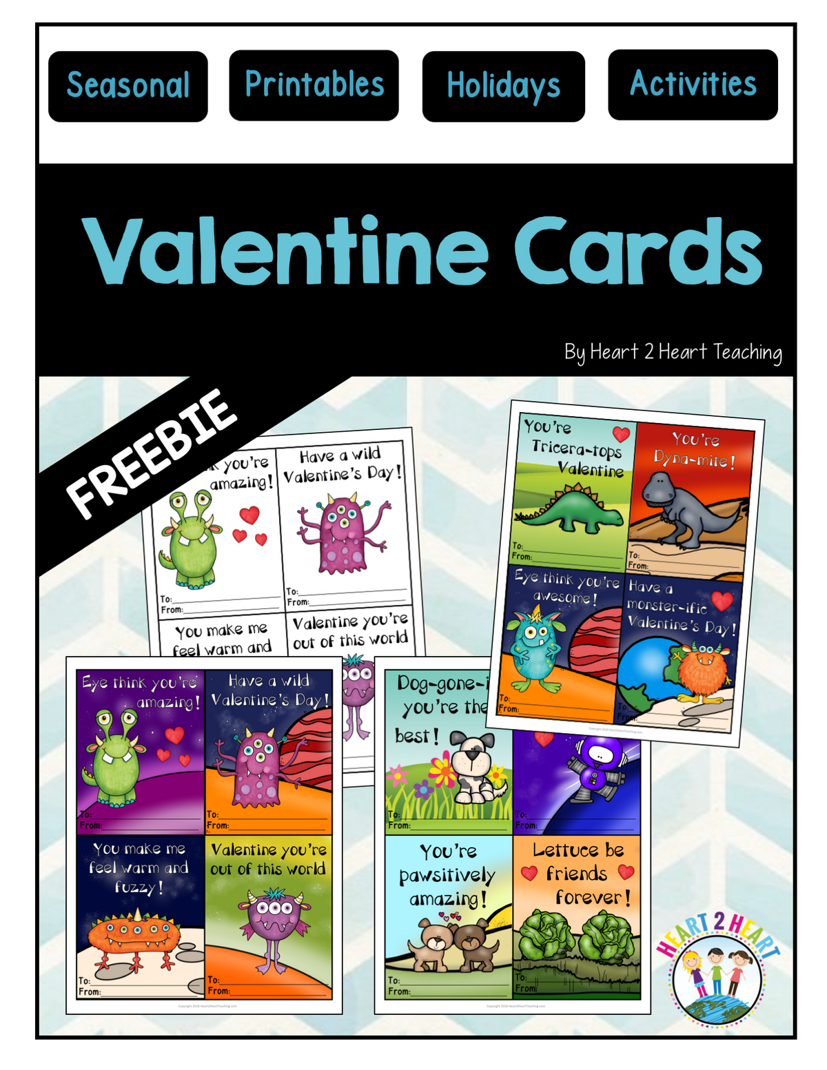 Happy Valentine's Day Cards Freebie – Heart 2 Heart Teaching