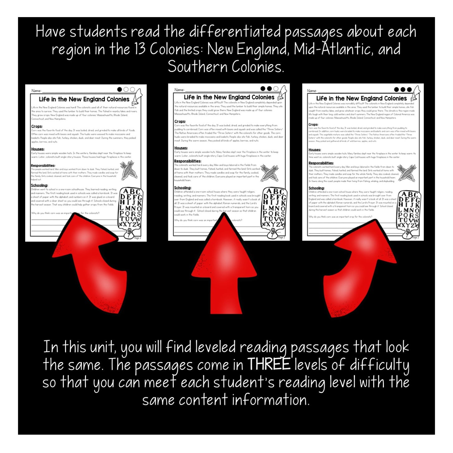 13 Colonies Unit with Leveled Passages, Activities, Flip Book & Test ...