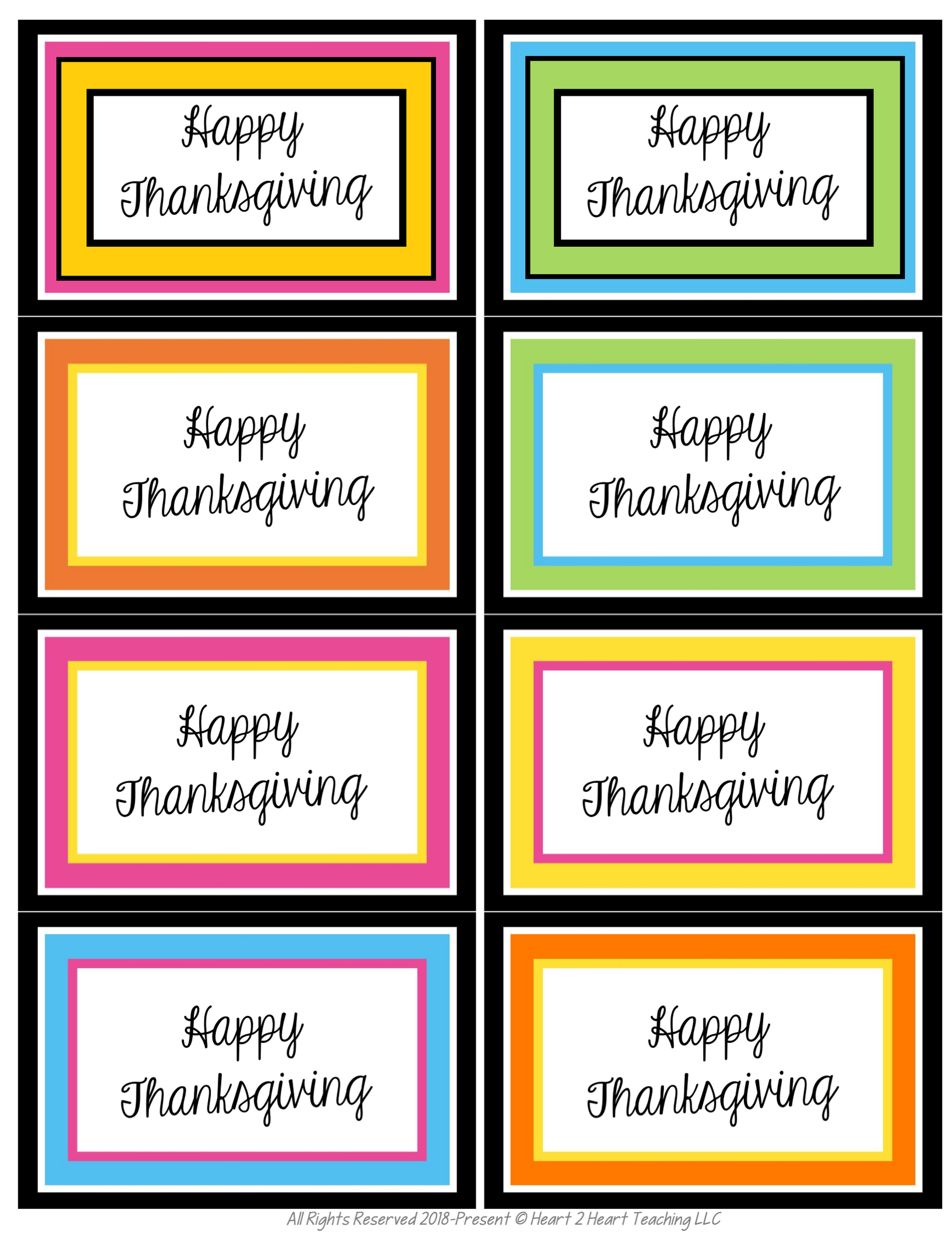 Thanksgiving Turkey Tags & Trivia Freebie – Heart 2 Heart Teaching