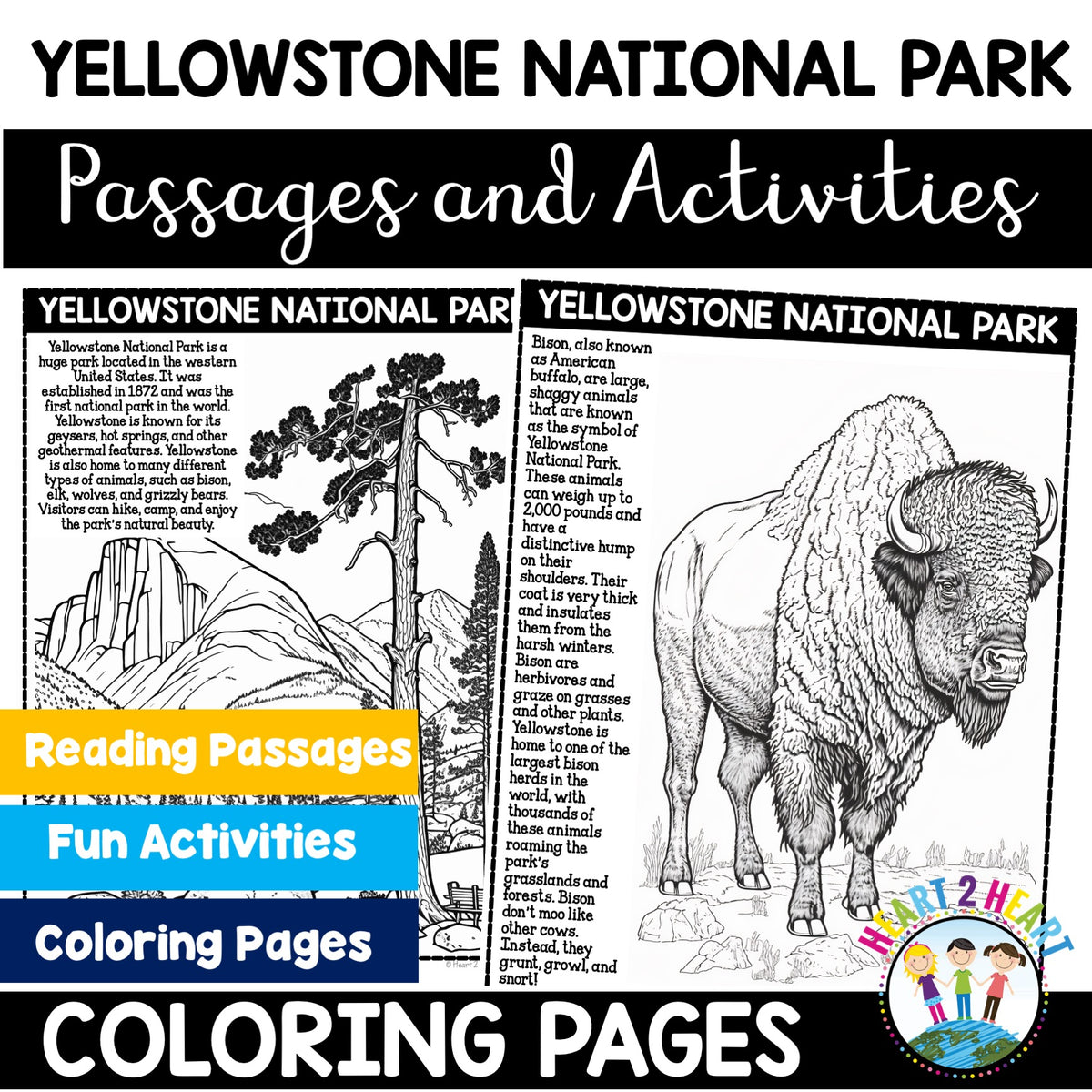 Yellowstone National Park Coloring Pages – Heart 2 Heart Teaching