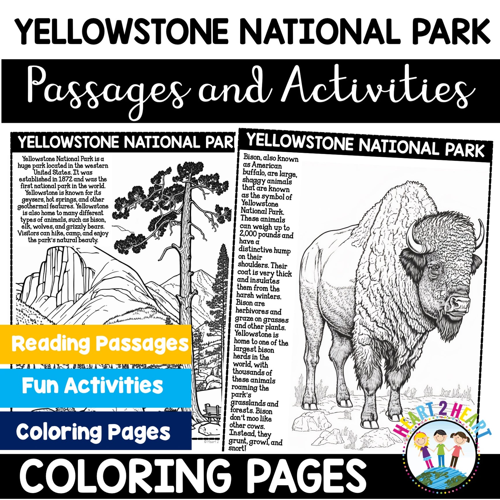 Yellowstone National Park Coloring Pages – Heart 2 Heart Teaching