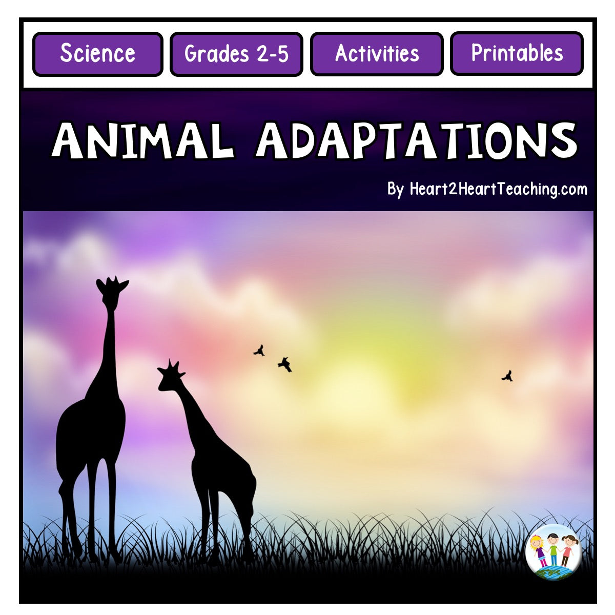 Animal Adaptions Unit with Giraffes, Camels, Dolphins, Gorillas & Jane ...