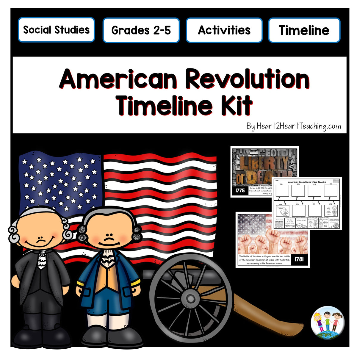 Revolutionary War Timeline Activities and Bulletin Board Kit – Heart 2 ...