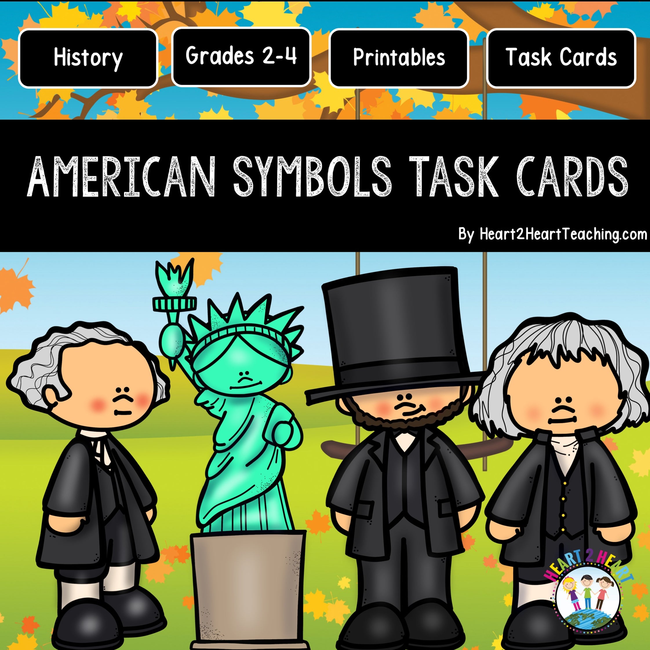 American Symbols Task Cards – Heart 2 Heart Teaching