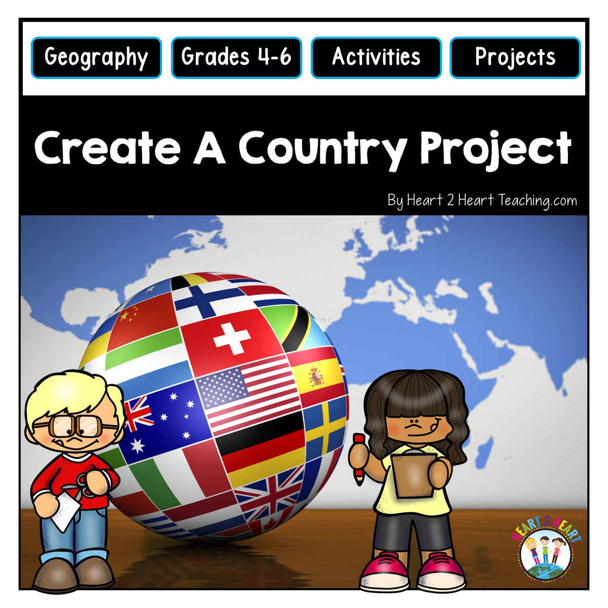 End of the Year Activities: Create A Country Project (Geography & Map ...