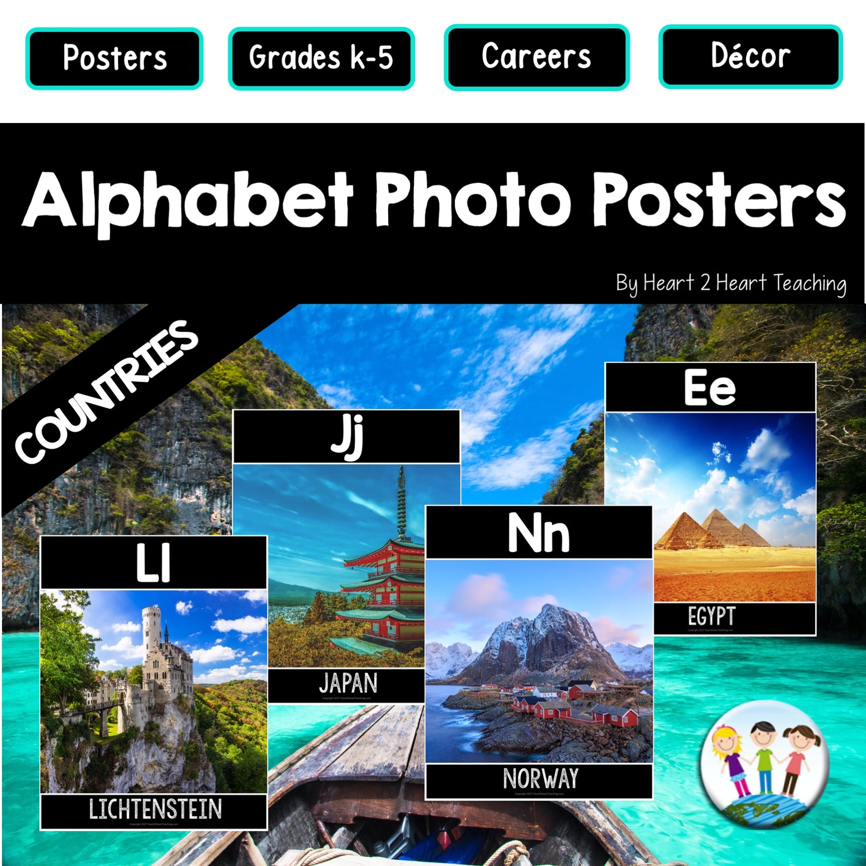 Alphabet Posters: Around the World (A to Z) – Heart 2 Heart Teaching