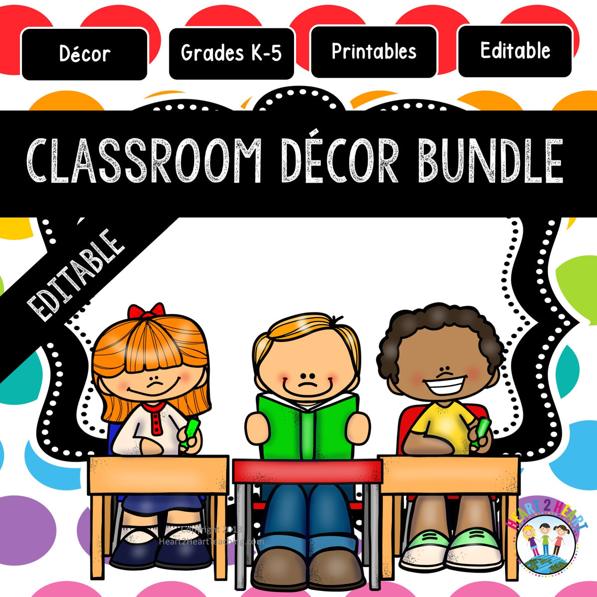 Rainbow Polka Dotted Classroom Decor Pack #7: Everything You Need to S ...