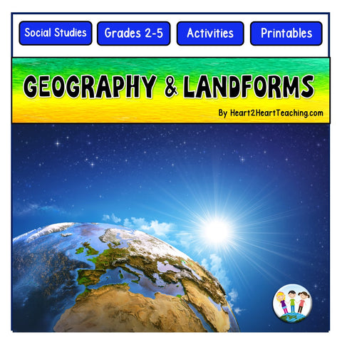 Geography Activities with 12 Major Landforms and Flip Book – Heart 2 ...