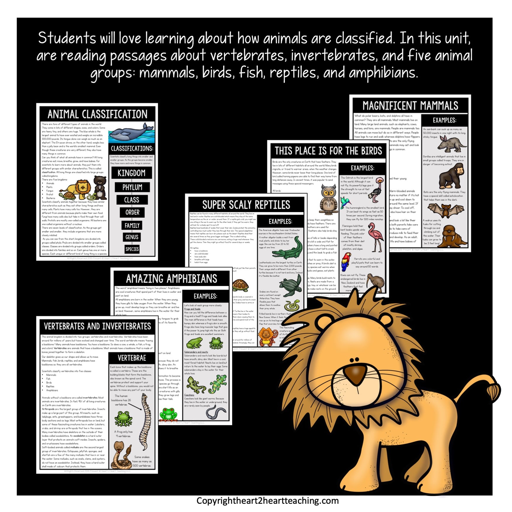 Animal Classification Unit with Mammals, Birds, Fish, Reptiles, and Am ...
