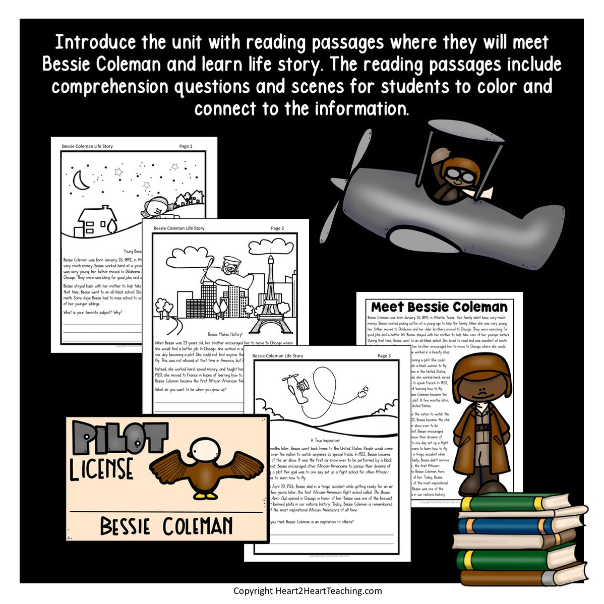 The Life Story of Bessie Coleman Biography Unit – Heart 2 Heart Teaching