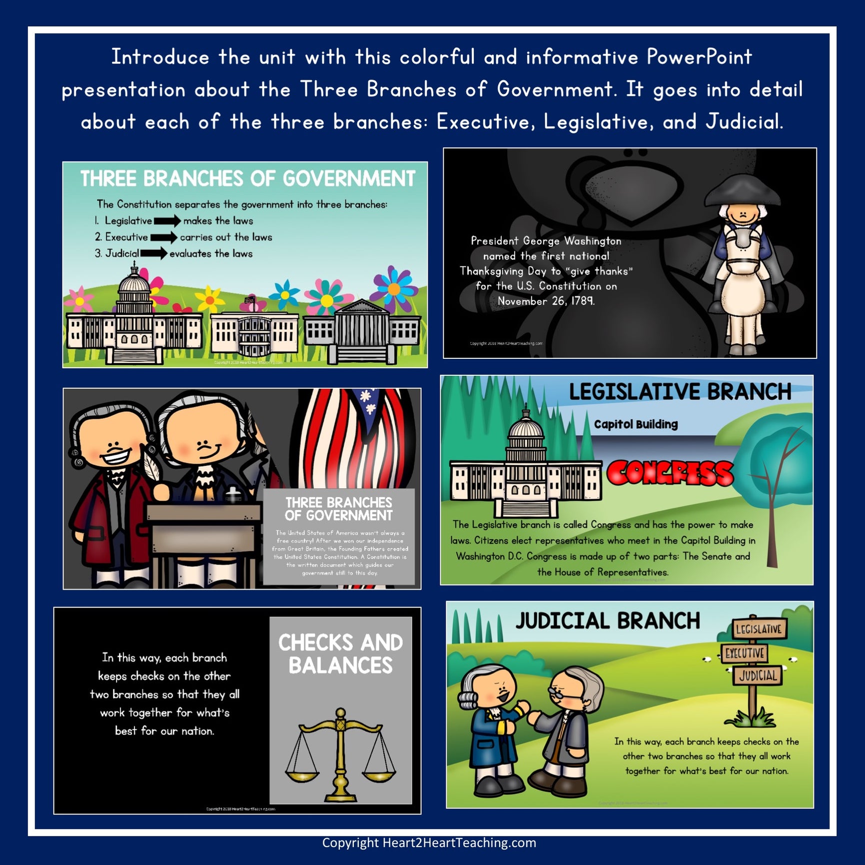 Three Branches of Government PowerPoint – Heart 2 Heart Teaching