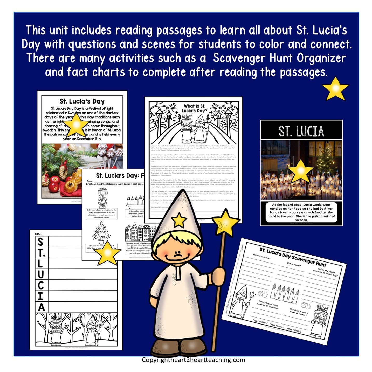 Christmas in Sweden: St. Lucia's Day Activities and Flip Book – Heart 2 ...