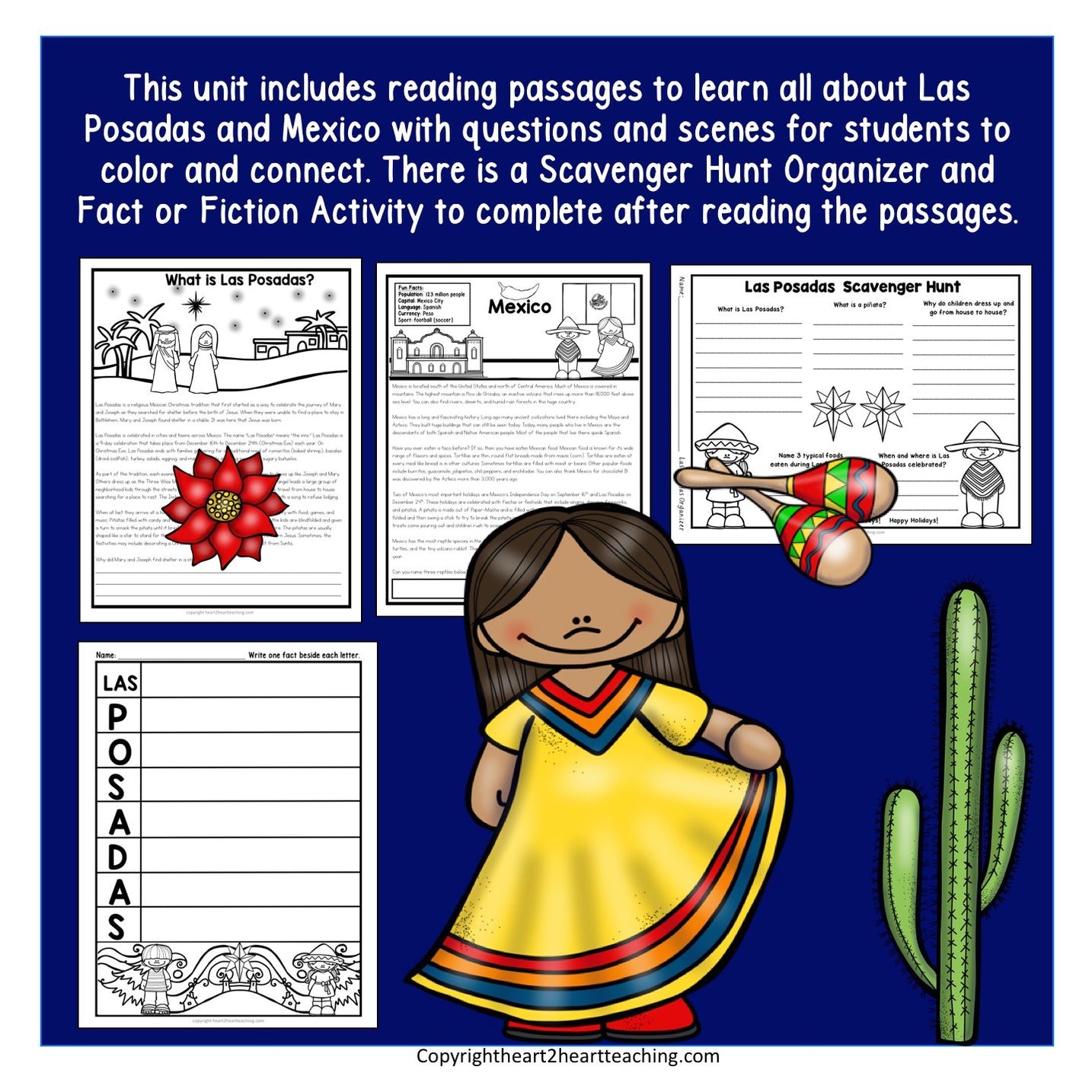 Christmas in Mexico: Las Posadas Activities and Flip Book – Heart 2 ...